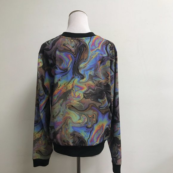 Reflex | Jackets & Coats | Reflex Bomber Jacket Zip Oil Spill Marbled ...